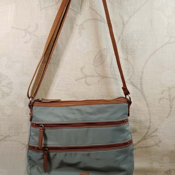 The Sak | Bags | The Sak Blue And Brown Multi Zipper Crossbody Bag ...